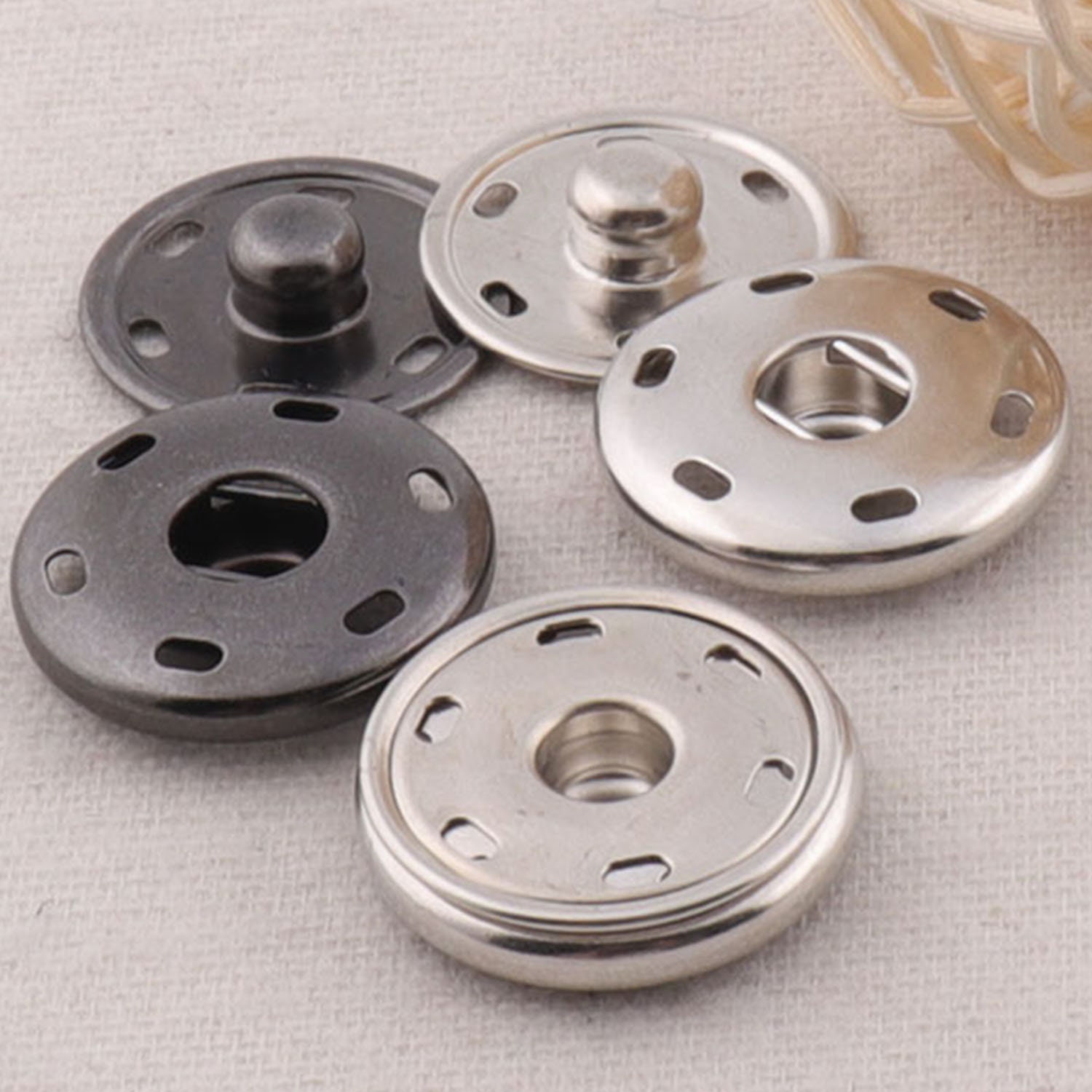 15 Sets-snap Buttons-125mmsilver/black Snap - Etsy