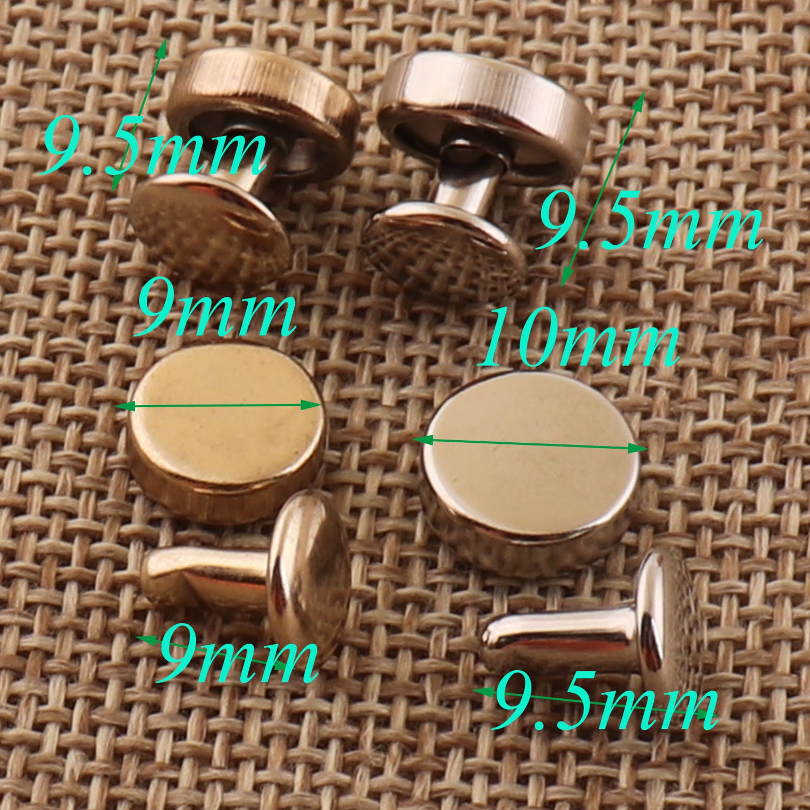 100sets Silver/pale Gold Double Cap Rivets,craft Rivet Studs Leather ...