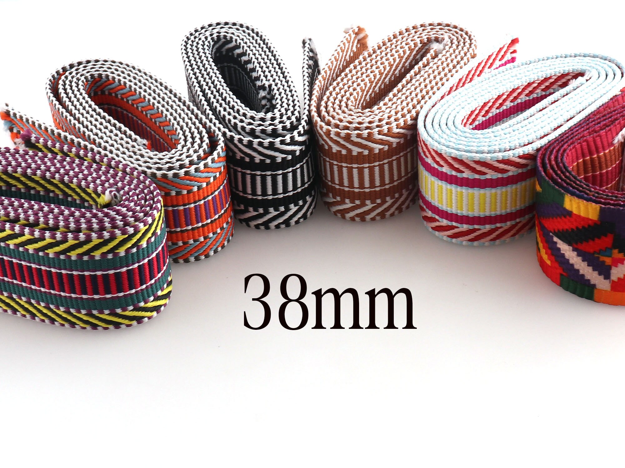 1 1/2 Inch Striped Cotton Webbing Belt Webbing Polyester - Etsy