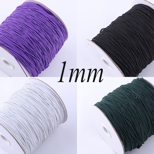1mm Purple/white/black/dark Green Nylon Coated Elastic Cord Stretch ...