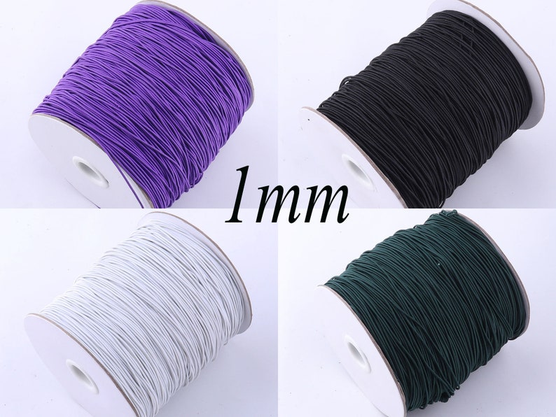 1mm Purple/White/Black/Dark Green Nylon Coated Elastic Cord | Etsy