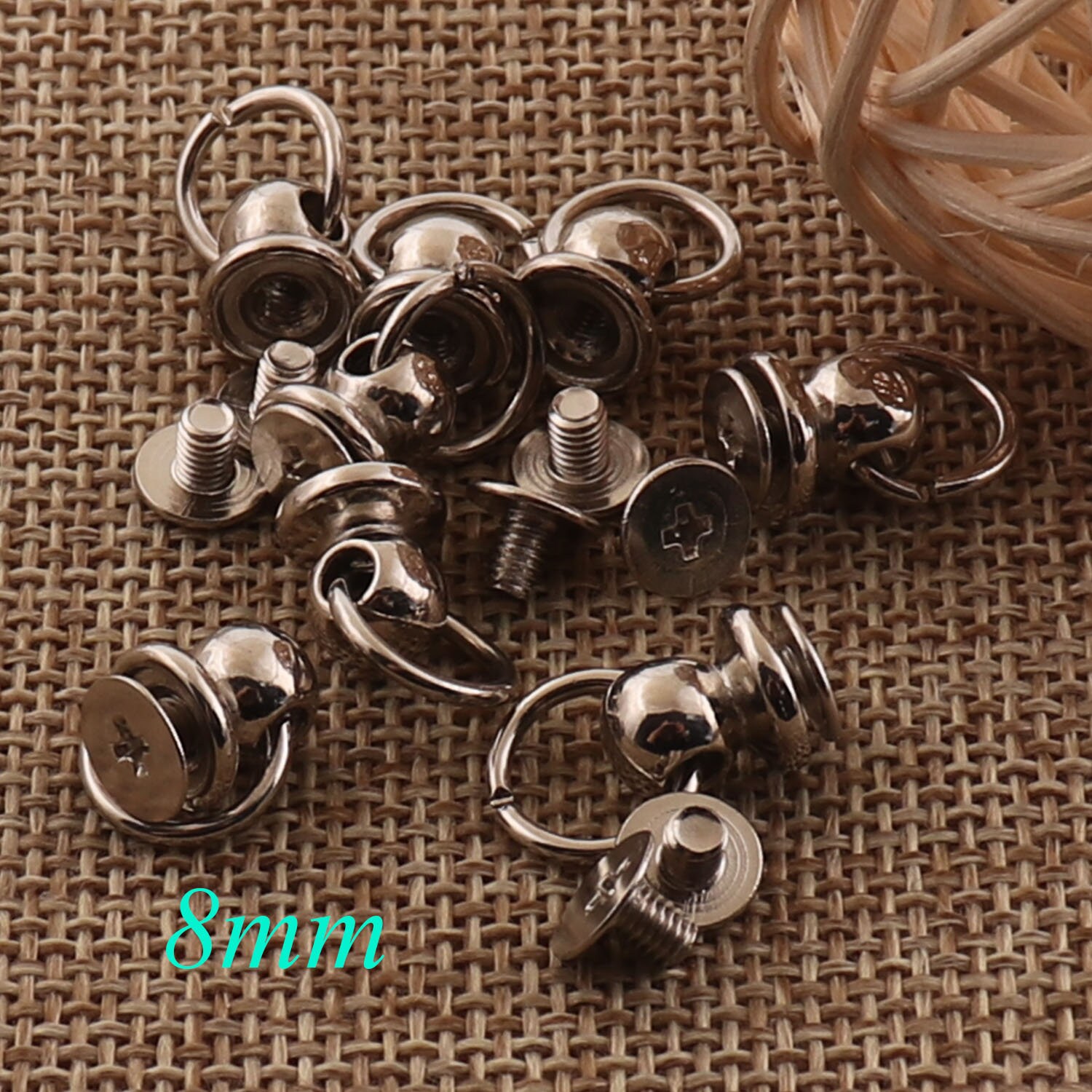 100 Pcs Round Screwssilver Screwsscrew Rivetsloop - Etsy