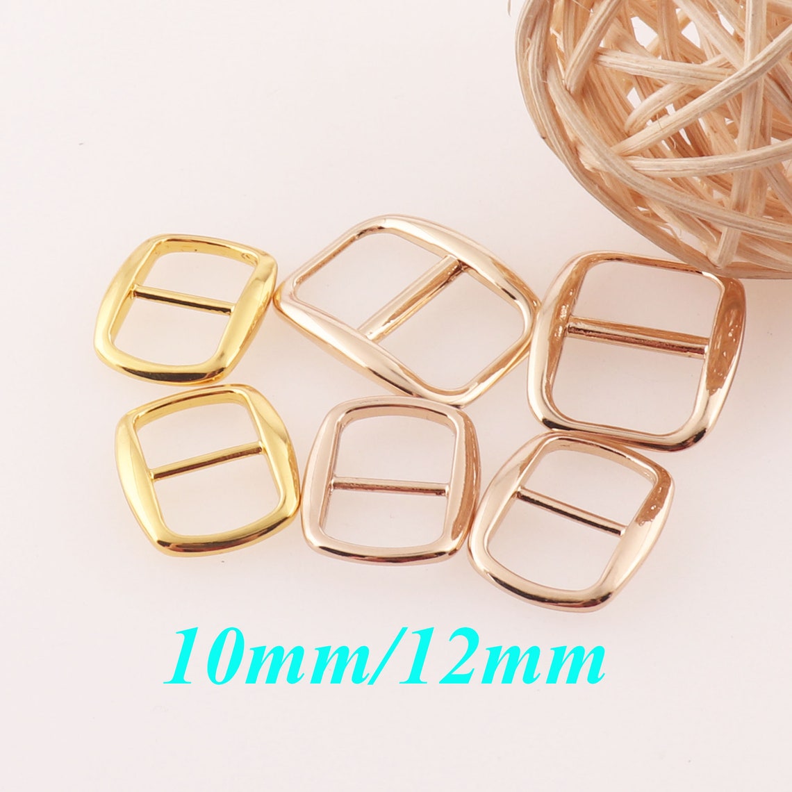 10mm/12mm Pale Gold/gold Slider Buckles30 Pcs Square Buckles - Etsy