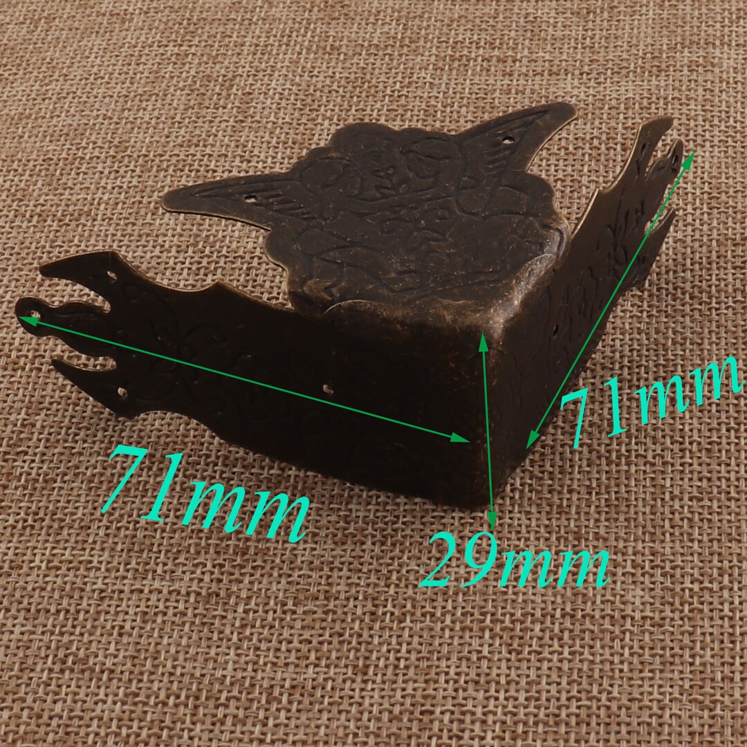 4 Pcs Large Vintage Box Corner,70mm Antique Bronze Corner Cet of 4 ...