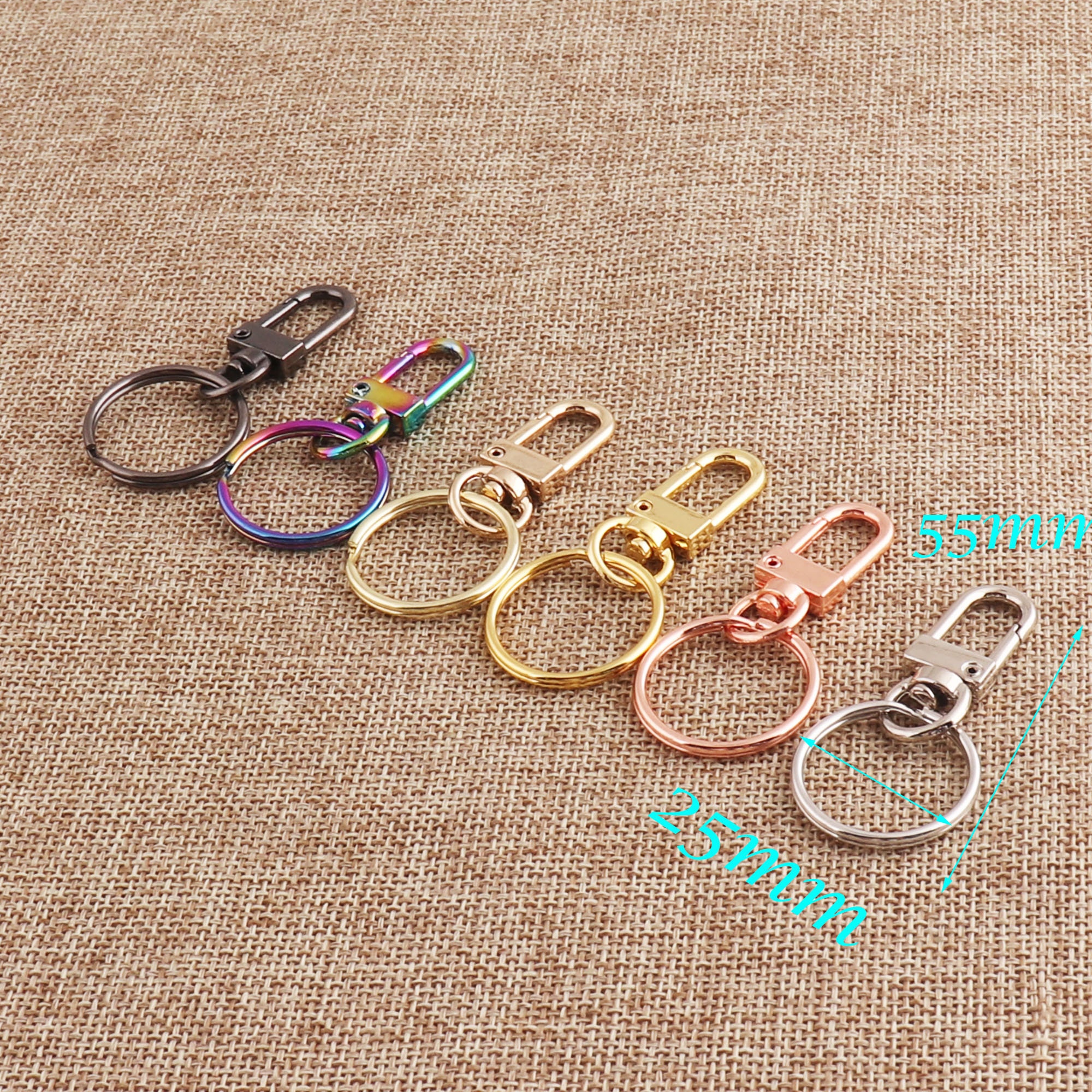 10 sets Rainbow Swivel Clasps with Key Rings Lanyard Clip | Etsy