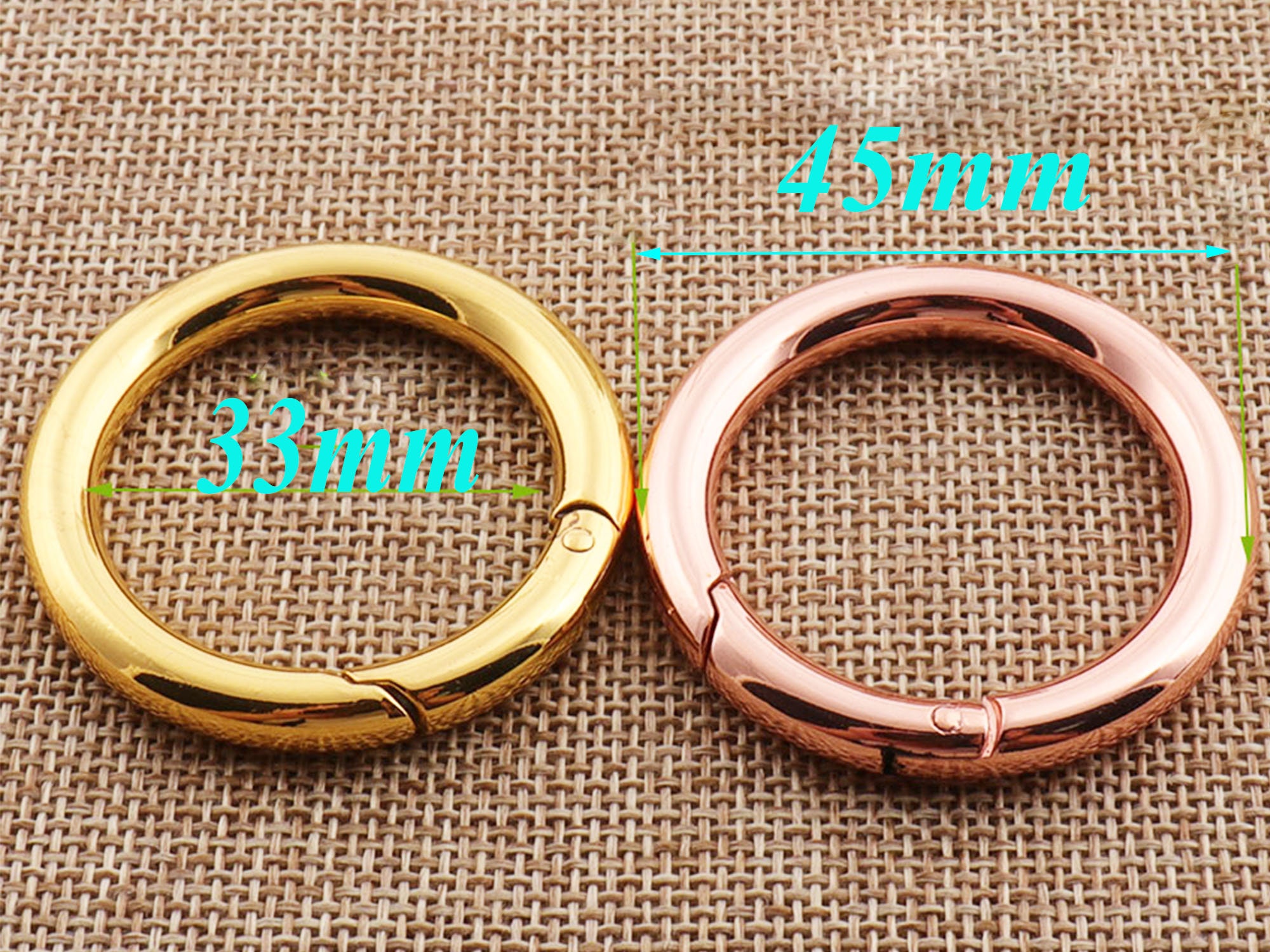 2-6 PCS Rose Gold/Gold Spring Ring BucklesSpring Gate Ring | Etsy
