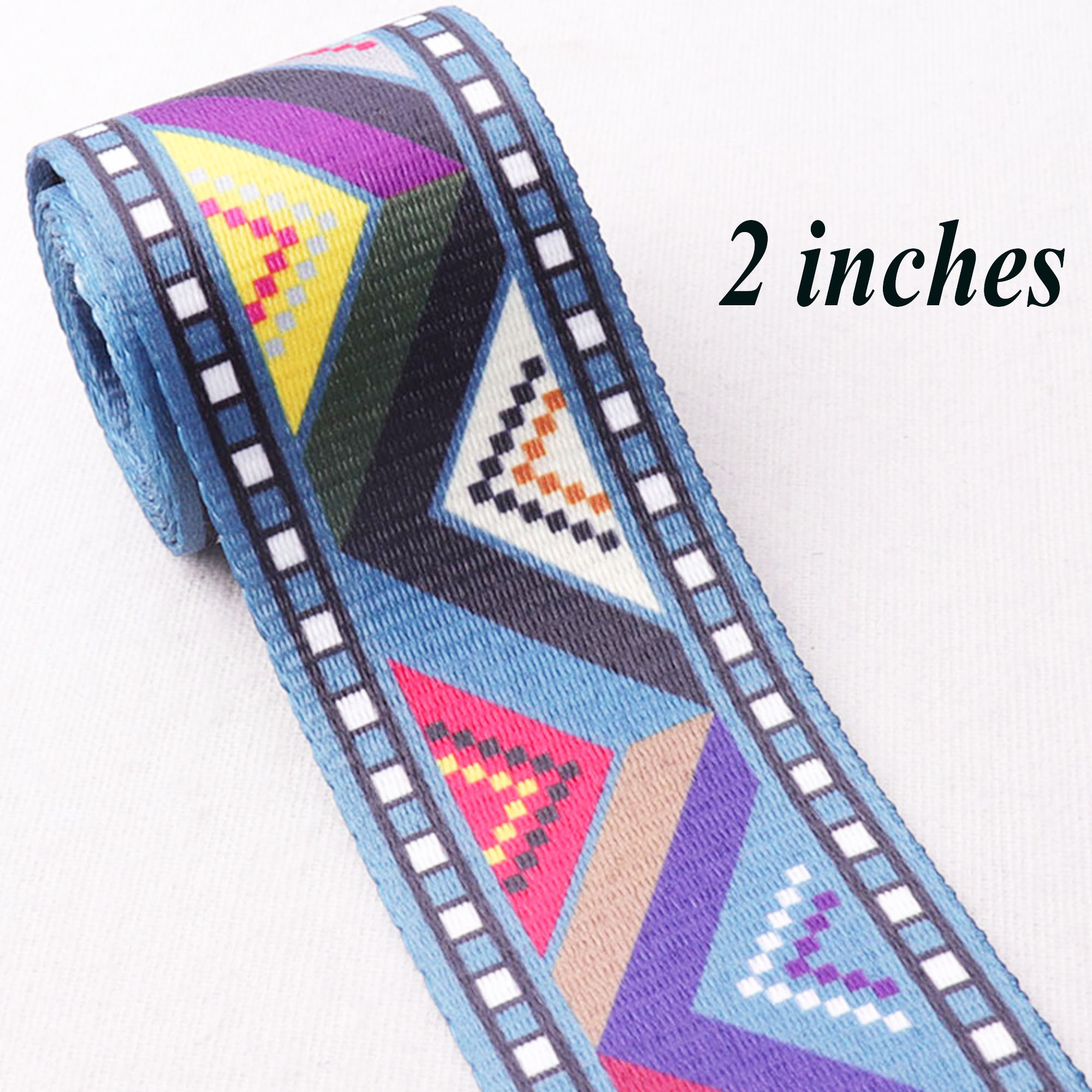 250mm Soft Webbing With Colorful Geometric Pattern - Etsy