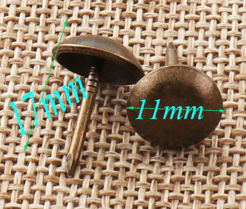 100 PCS Antique Bronze Upholstery Tacks11mm Nailhead Tacks | Etsy