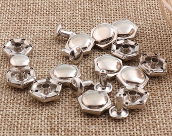 200sets,double Cap Rivet,5/168mmantique Bronze Dome Double Cap Round ...