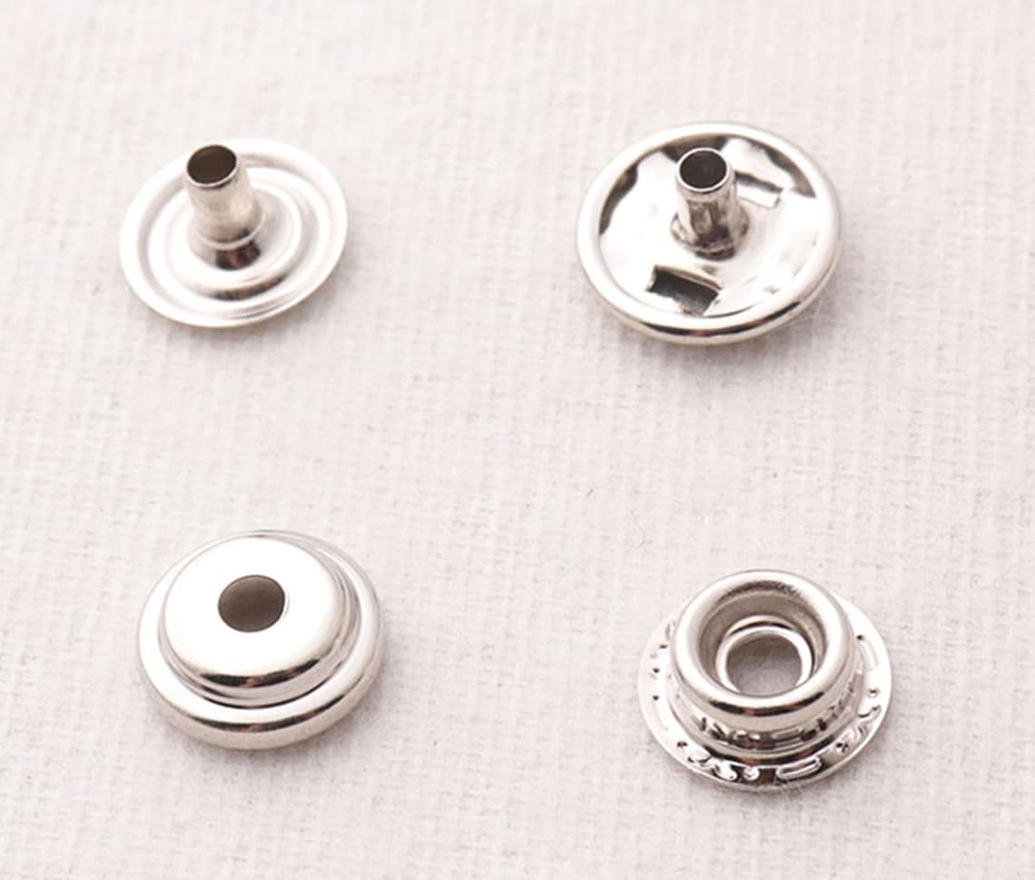 30 Sets Metal Silver Snap Buttons12mm Snap Fastener Leather - Etsy