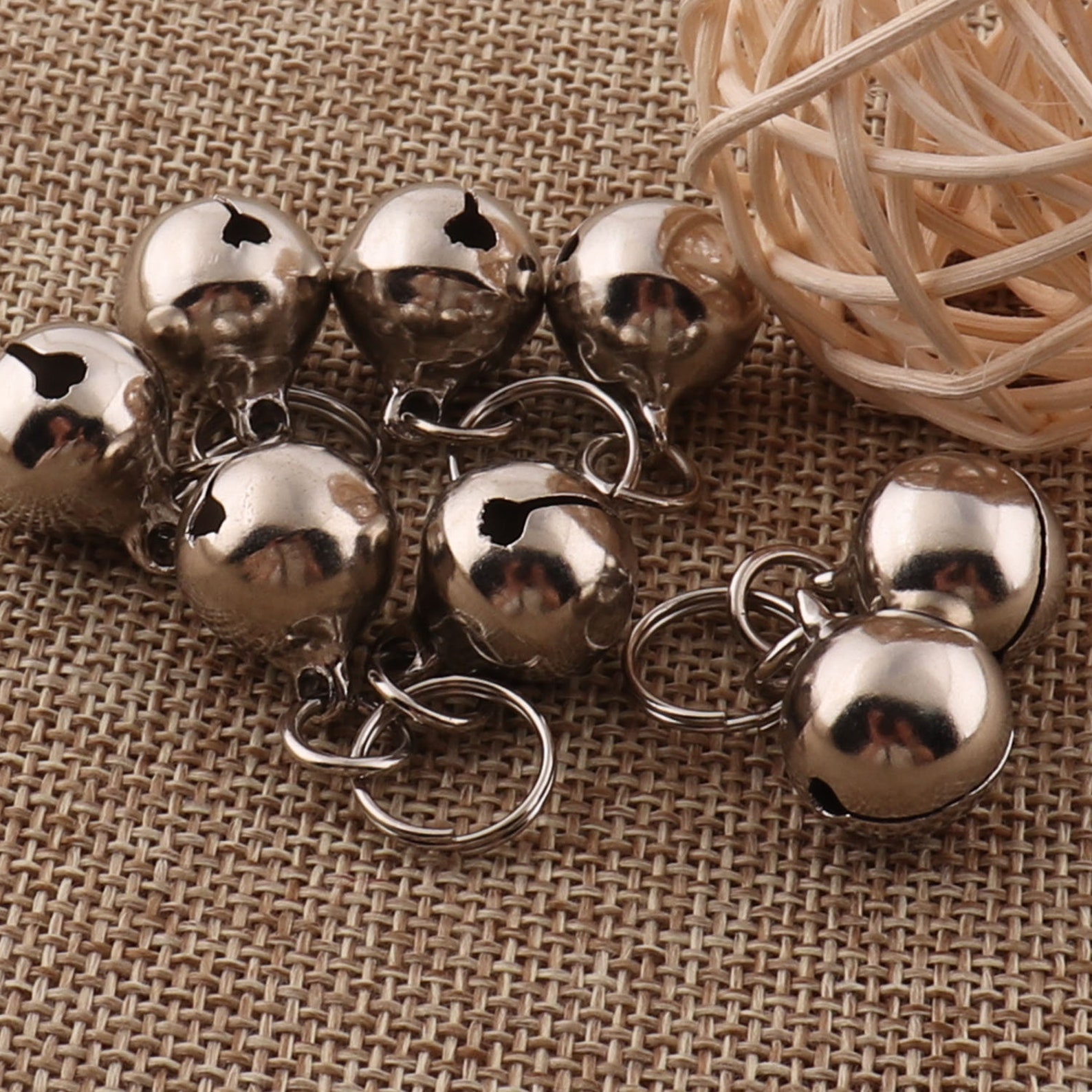 40pcs Jingle Bell Key Ring 13mm Silver Jingle Bells Christmas - Etsy