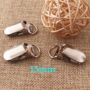 20pcs Silver Suspender Clips,pacifier Baby Clips Paci Holder Clips DIY ...