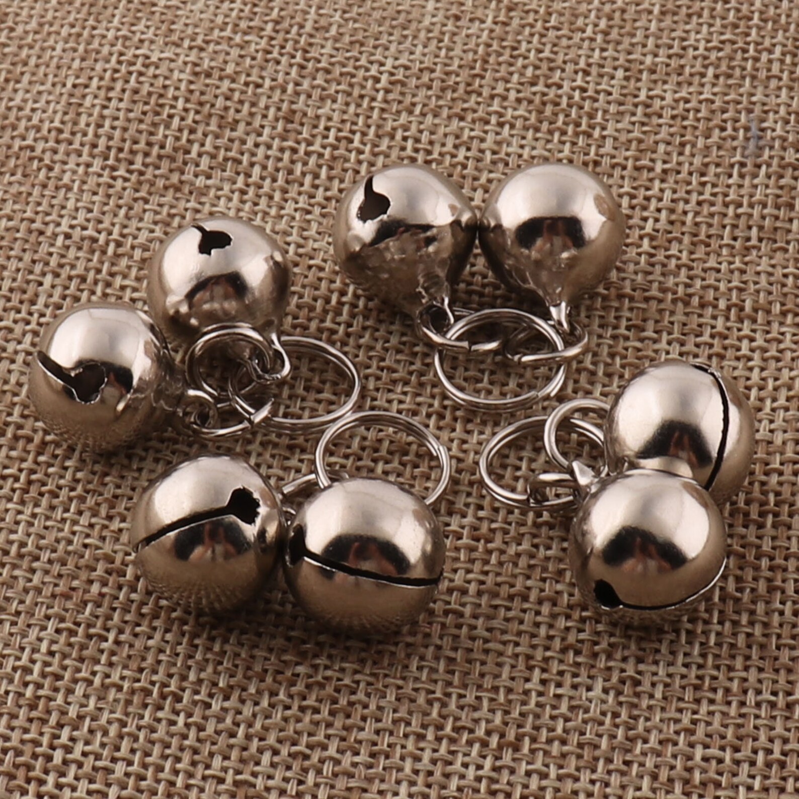 40pcs Jingle Bell Key Ring 13mm Silver Jingle Bells Christmas - Etsy