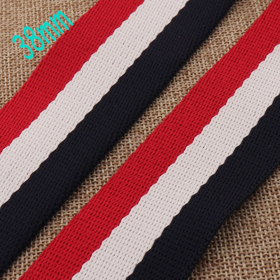 38mm Red White Blue Striped Webbingcotton - Etsy