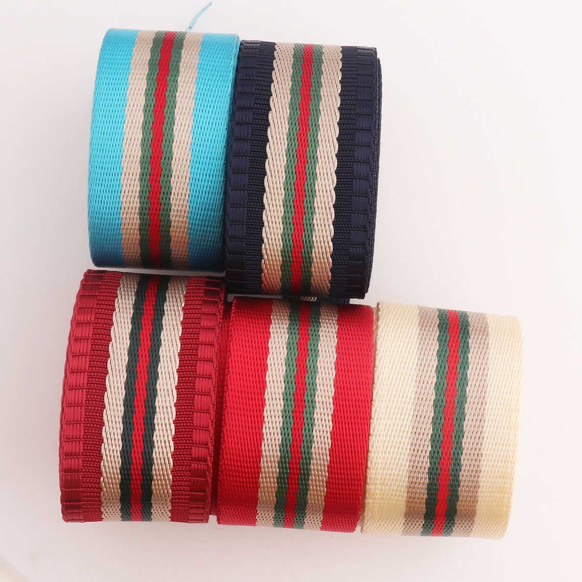 38mm patterned webbingBlue/Red webbingpurse strappatterned | Etsy