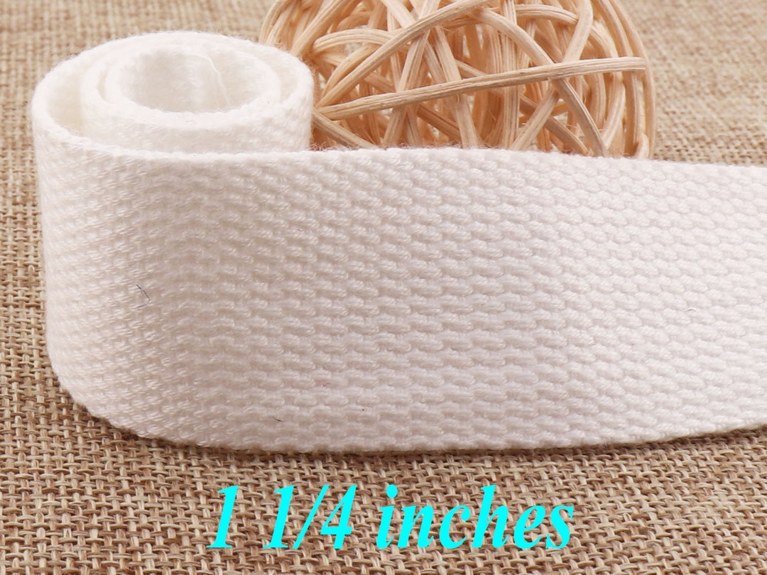 1 1/4"white Cotton Webbing,soft Belt Key Fob Webbing,bag Strap Bag ...