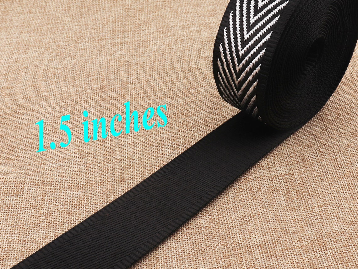 Black White Webbing1.5 Smooth Webbingwoven Purse Strap | Etsy