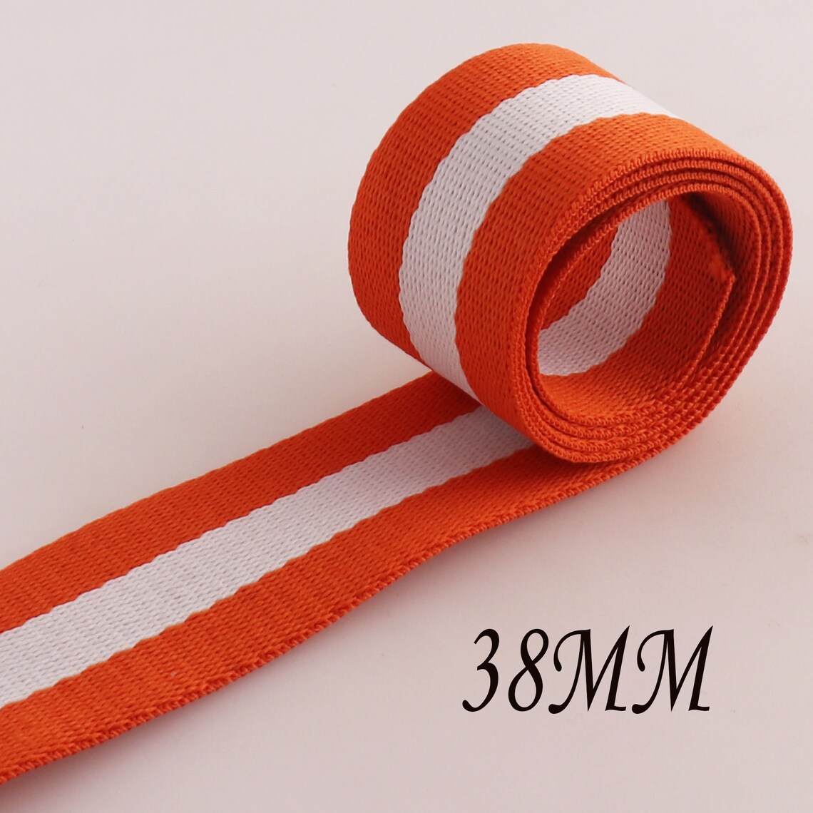 38MM Orange White Striped Webbing Cotton Webbing Soft Belt Webbing Key ...
