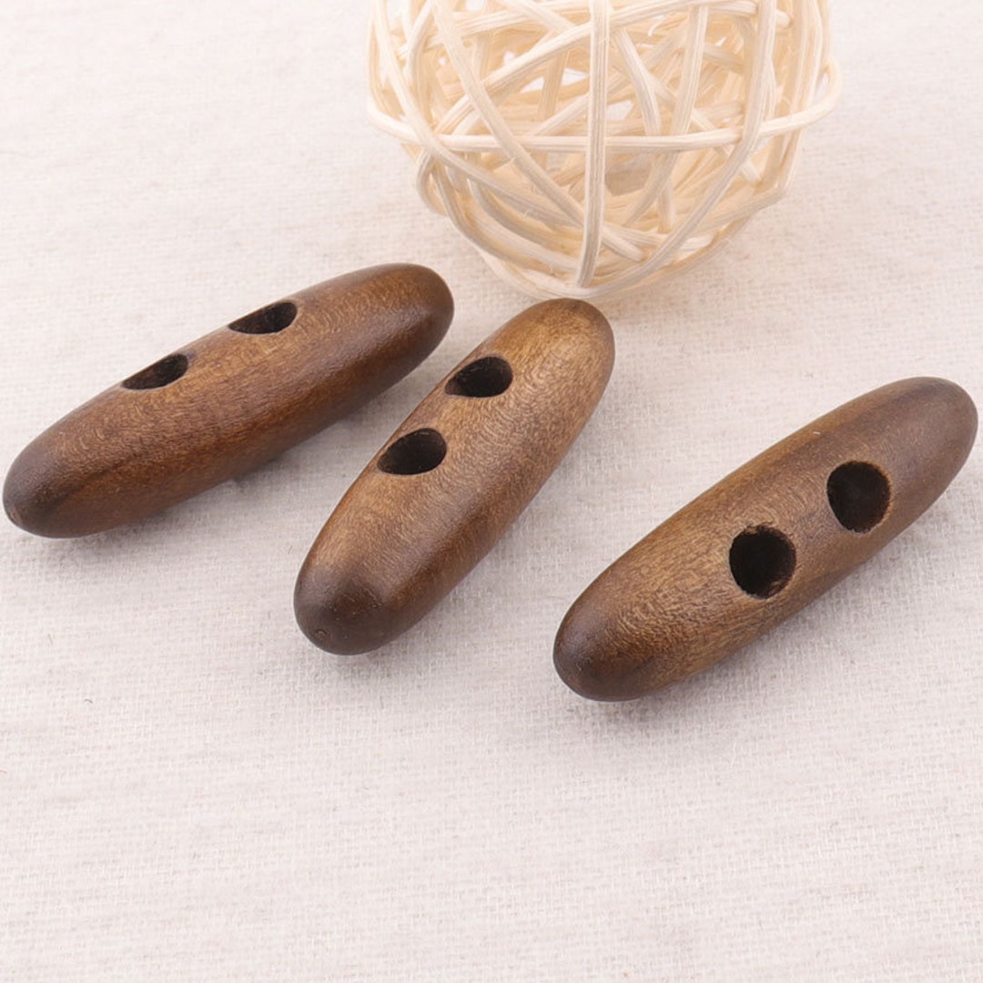 250mm6 Pcs Natural Large Toggle Buttons Wooden With 2 - Etsy