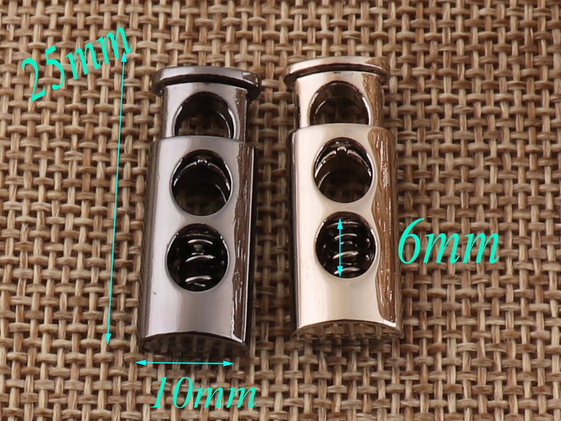 20 PCS Silver/black Double Barrel Toggle Cord Lockstopper - Etsy