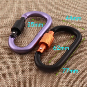 10 Pcs "d" Carabiner,purple/black Aluminum Carabiners,77mm Personalized ...