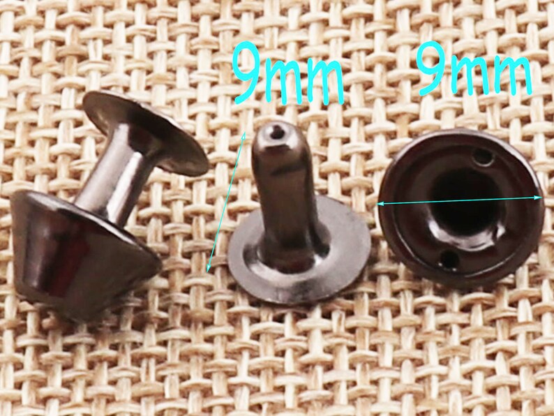 100 Sets Black Double Cap Rivets Dome Round Rivet Domed Studs | Etsy