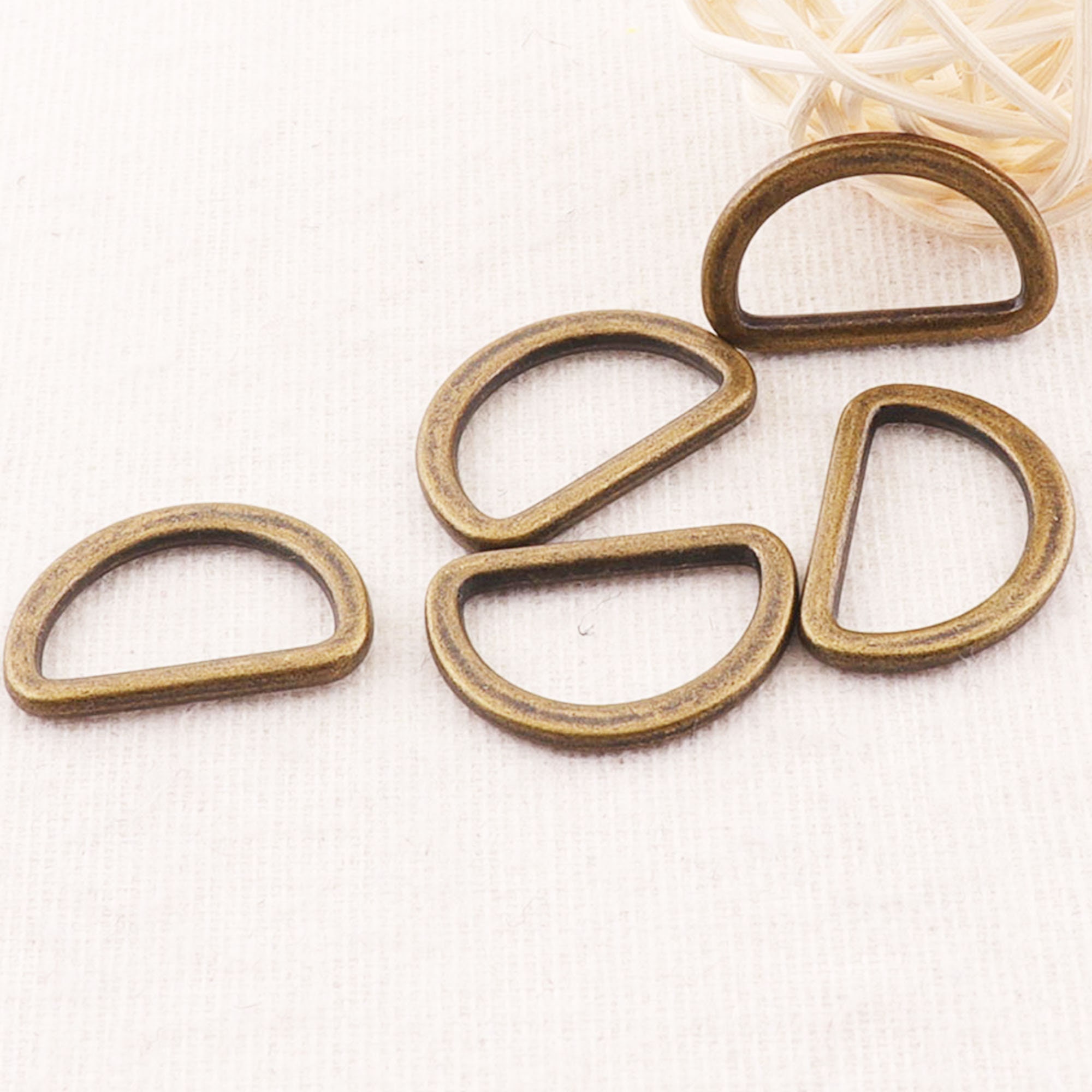 Flat Cast D Ring Buckles 14pcs,3/4"(20mm),ancient Bronze Webbing Purse ...