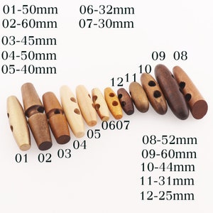 20 PCS Wood Toggle Button,wood Button,wooden Buttons,wooden Toggles ...