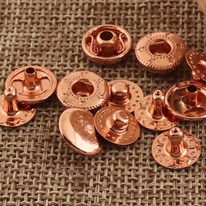 40 Units,rose Gold Snap Button Set,10mm/15mm Round Square Buttons,snaps ...