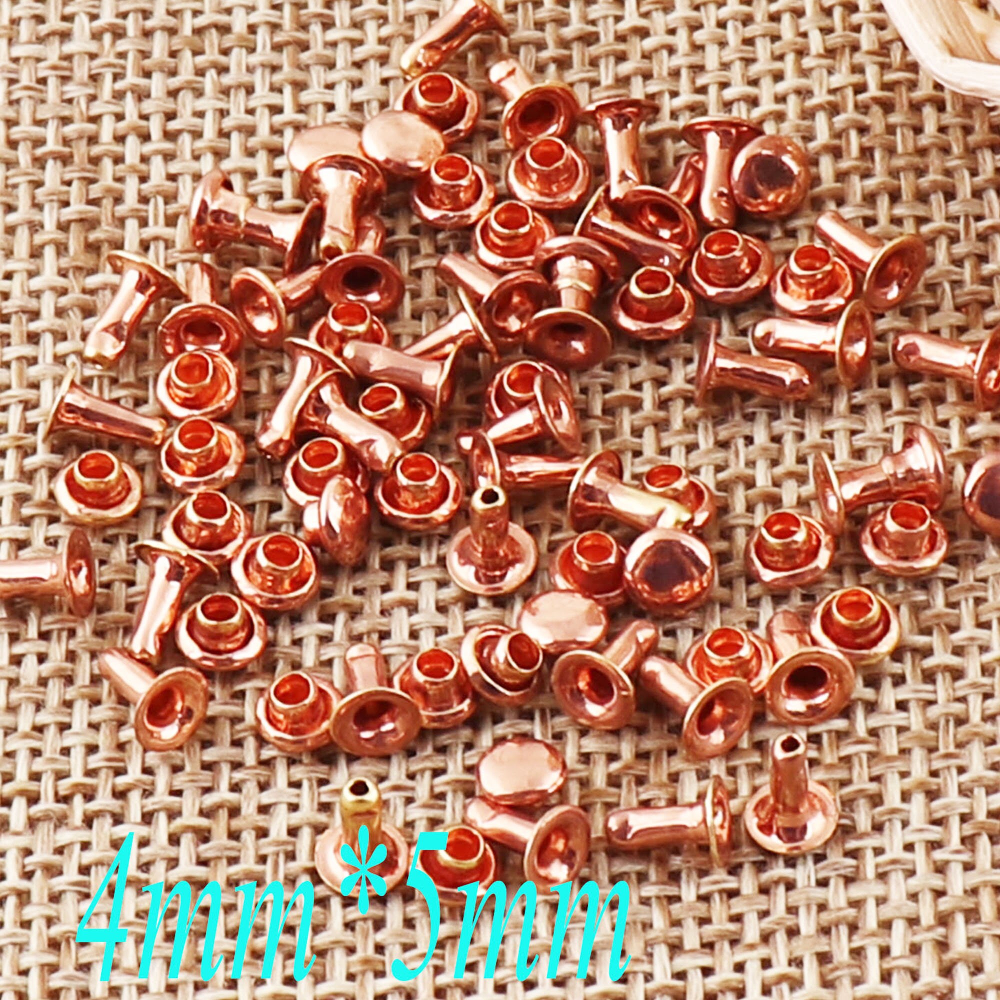 300setsround Rivets4mm MINI Rose Gold Double Cap - Etsy