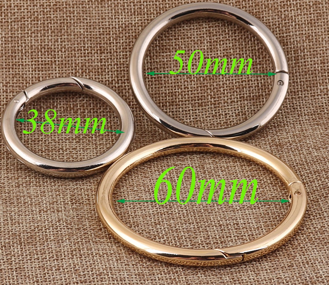 8 Pcs Spring Clasp, 2"/1.5"/60mm Spring Ring Clasps,gold/silver Spring ...
