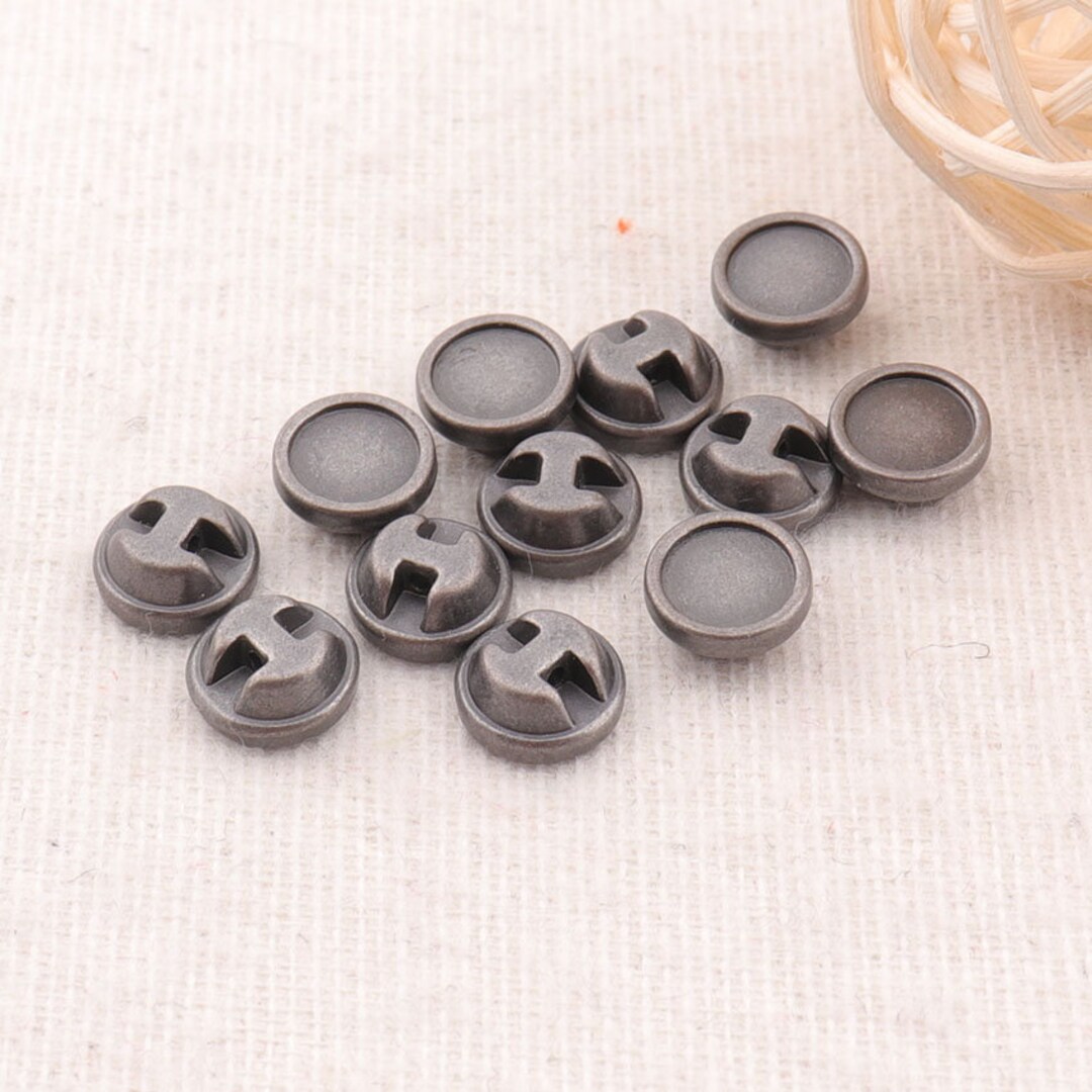 20pcs Metal Button Ancient Silver 3/8"(10mm)metal Buttons Raised Edge ...