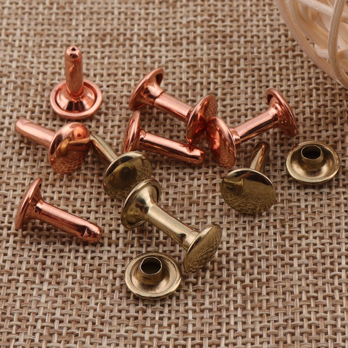 200sets 3/89mmrose Gold/gold Double Cap Round Rivet | Etsy