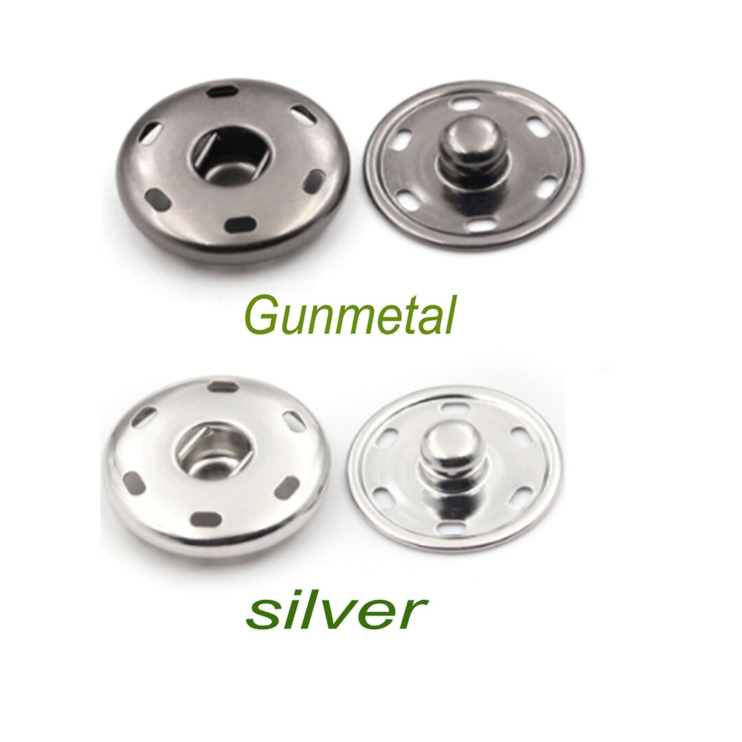 Silver/gunmetal Snap Buttons Snap Jewelry 10 Sets Rapid Button Snap ...