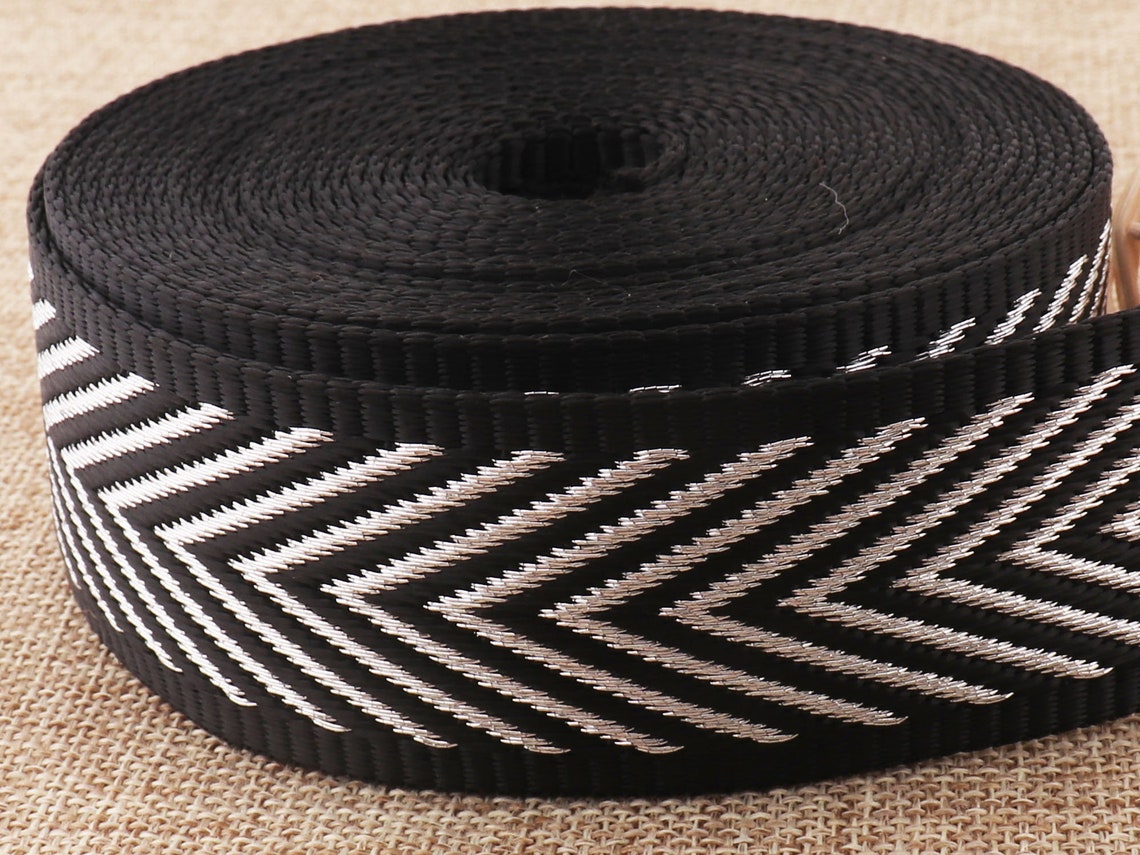 Black White Webbing1.5 Smooth Webbingwoven Purse Strap | Etsy
