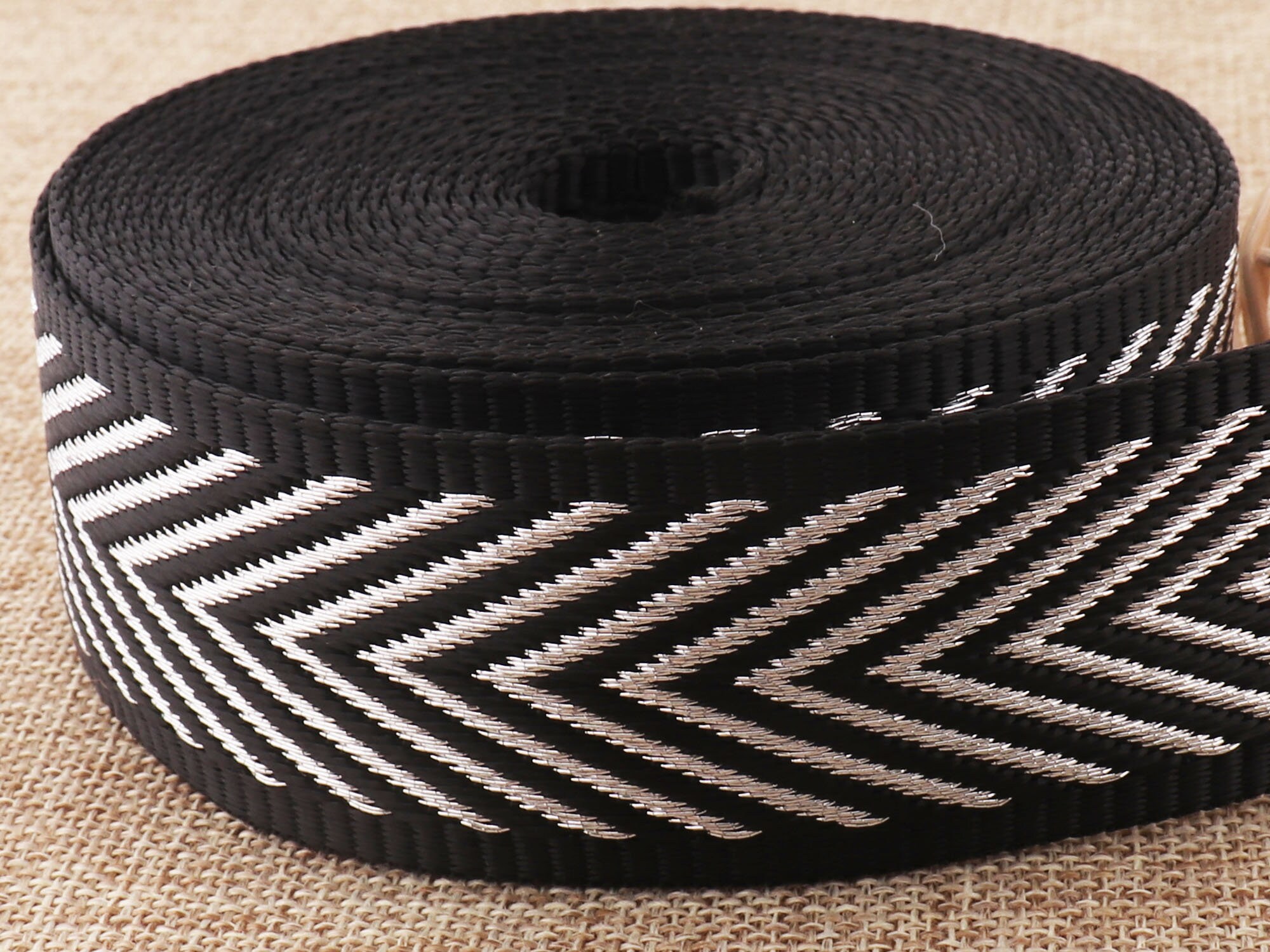 Black White Webbing1.5 Smooth Webbingwoven Purse Strap - Etsy