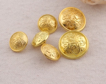 Flat Button 5/8 Round Metal Gold 6 Pack - Etsy