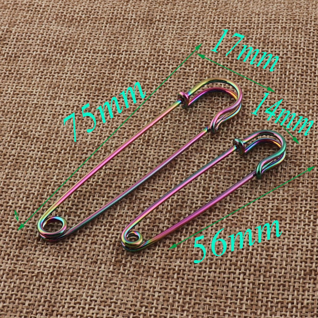 20 PCS Rainbow Safety Pins,craft Safety Pins,metal Charms Safety Pins ...
