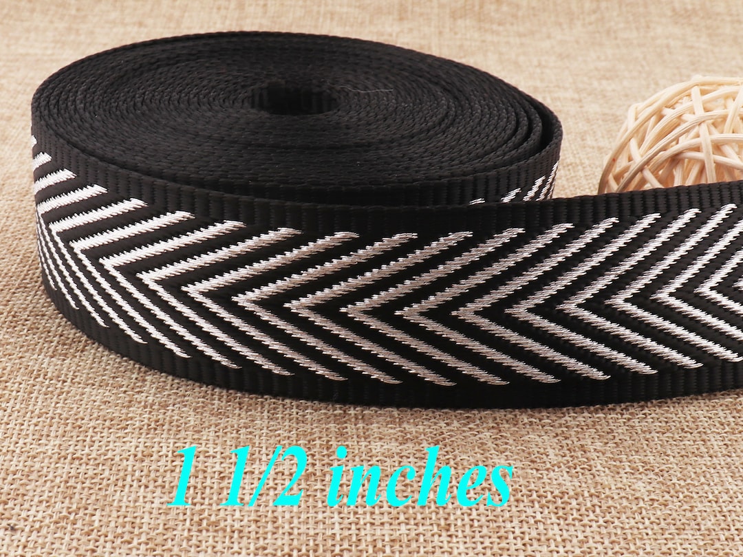 Black White Webbing,1.5" Smooth Webbing,woven Purse Strap Dangle Cotton ...