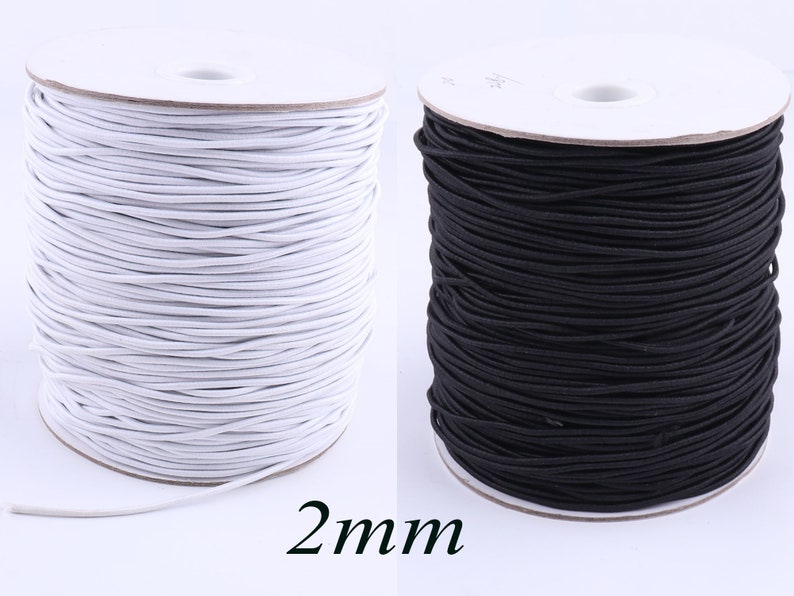 10M-50M-2mm White/Black craft Metallic Elastic CordDecorative | Etsy