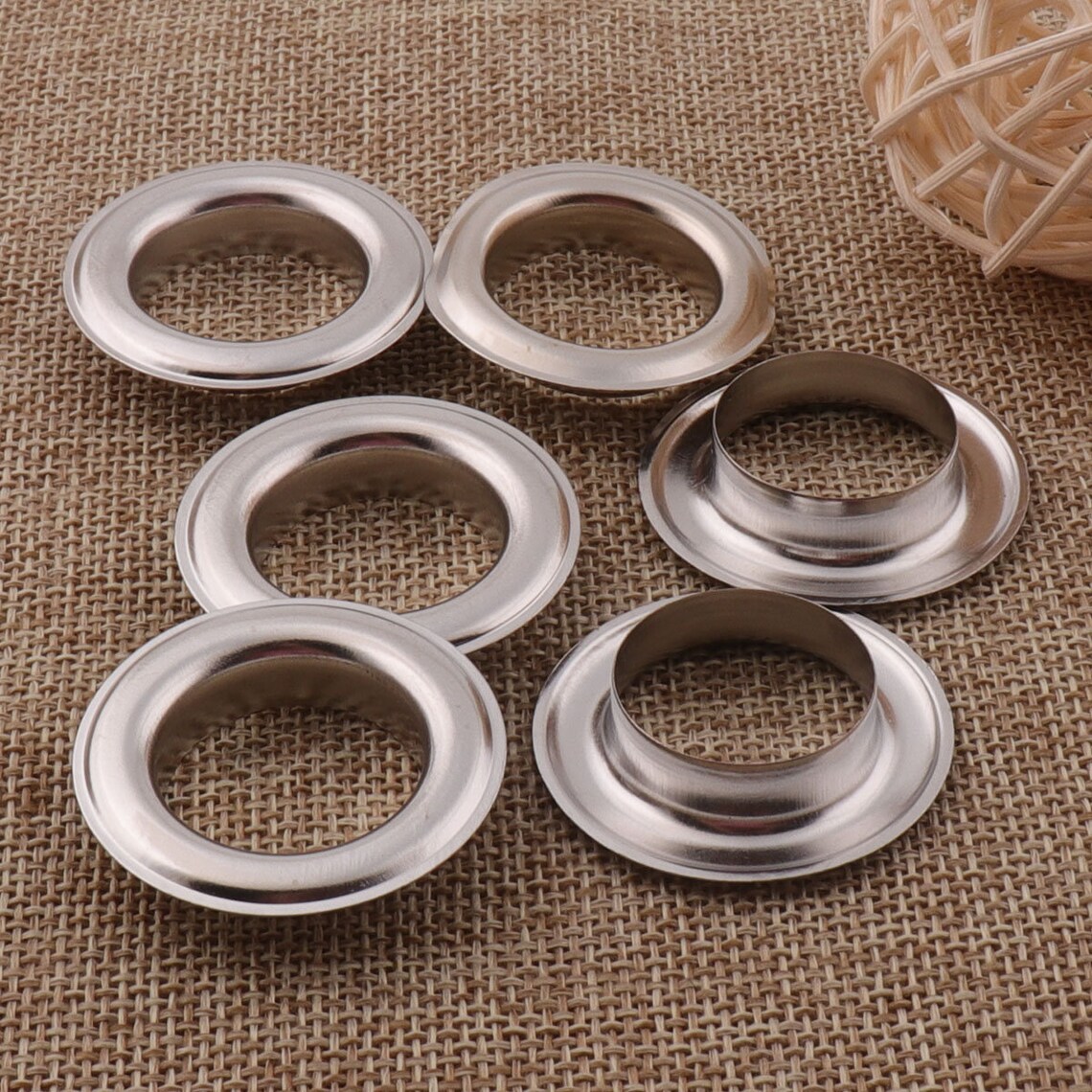 50 Sets Large Eyelets,silver Metal Eyelets Grommets With Washers,barrel ...