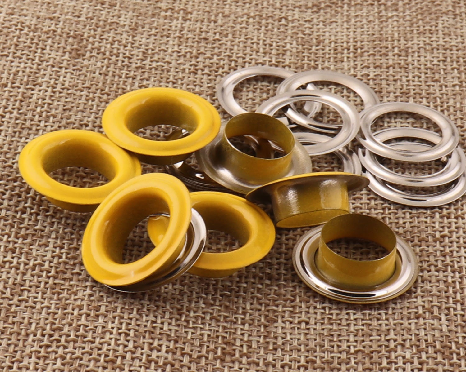 100 PCS Yellow Metal Eyelets and Grommets,eyelets Grommets With Washers ...