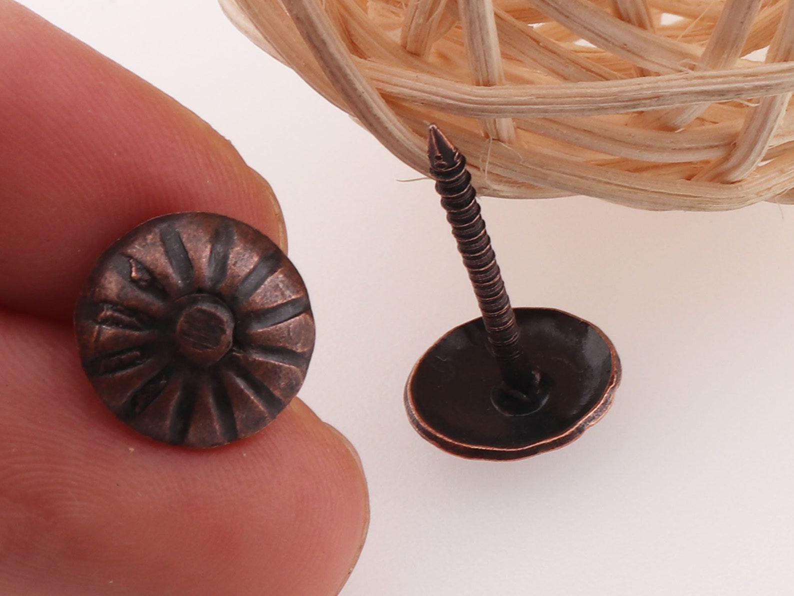 100 Pcs Antique Copper Upholstery Nailsdecorative Tacks - Etsy