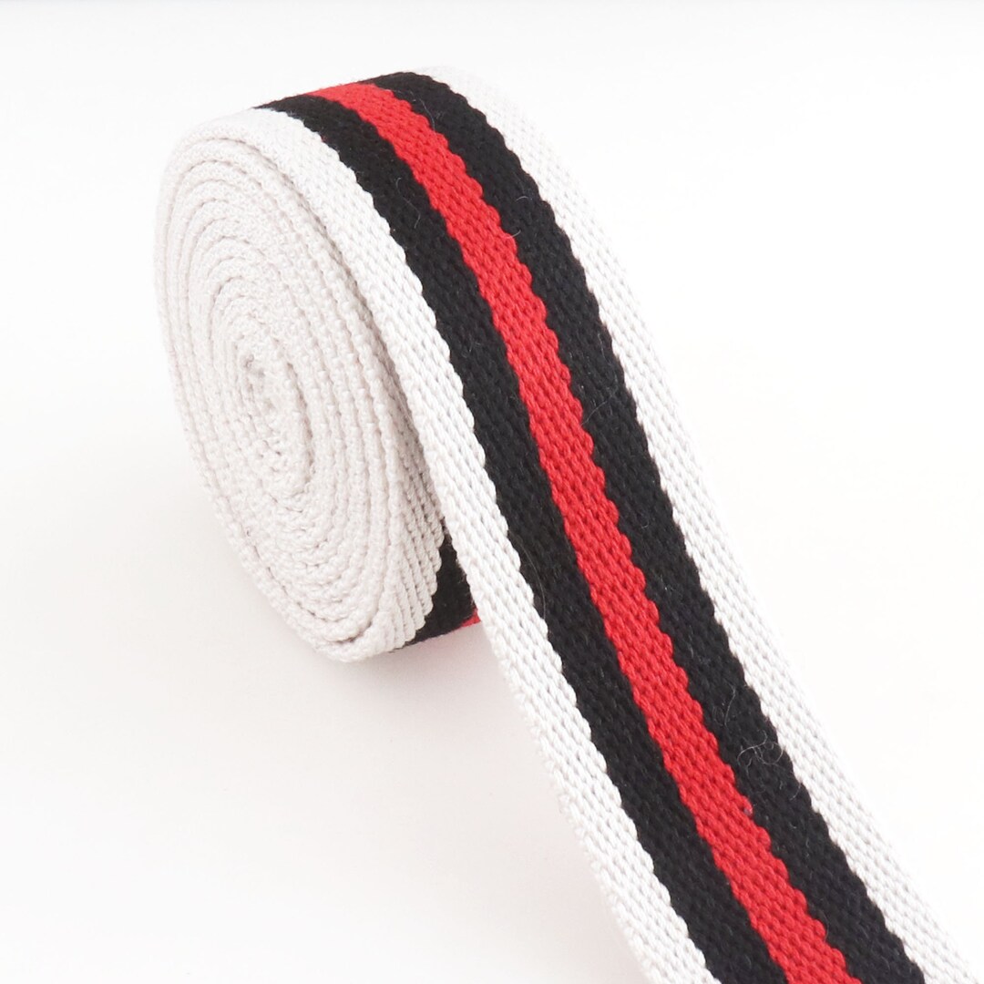 38mm Webbing 3 Yards Black White Red Striped Webbing Nylon Webbing ...