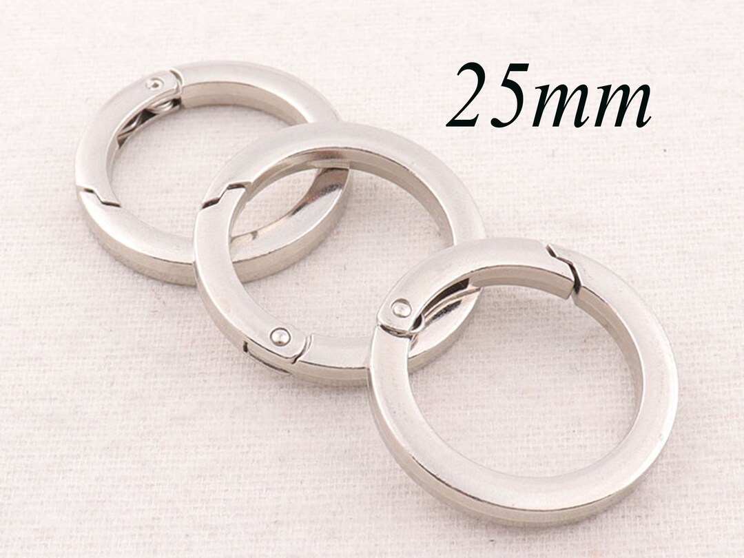2-6 PCS Silver Spring Rings,push Gate Snap Open Hook Spring Gate Ring ...