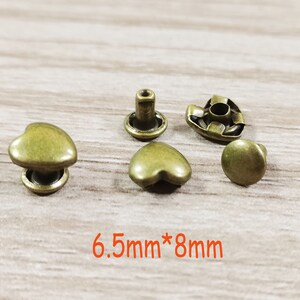 50-100 Sets Metal Heart Rivets Double Cap Rivets Stud Rivets for ...
