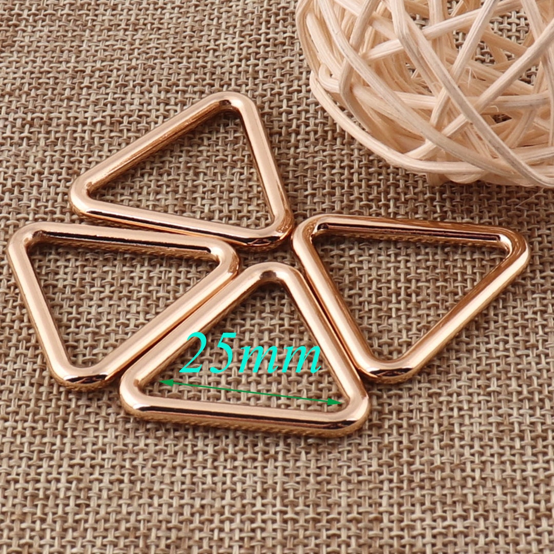 2-10 Triangle Rings,slide Buckles,pale Gold 1"fasteners Belt Buckle ...
