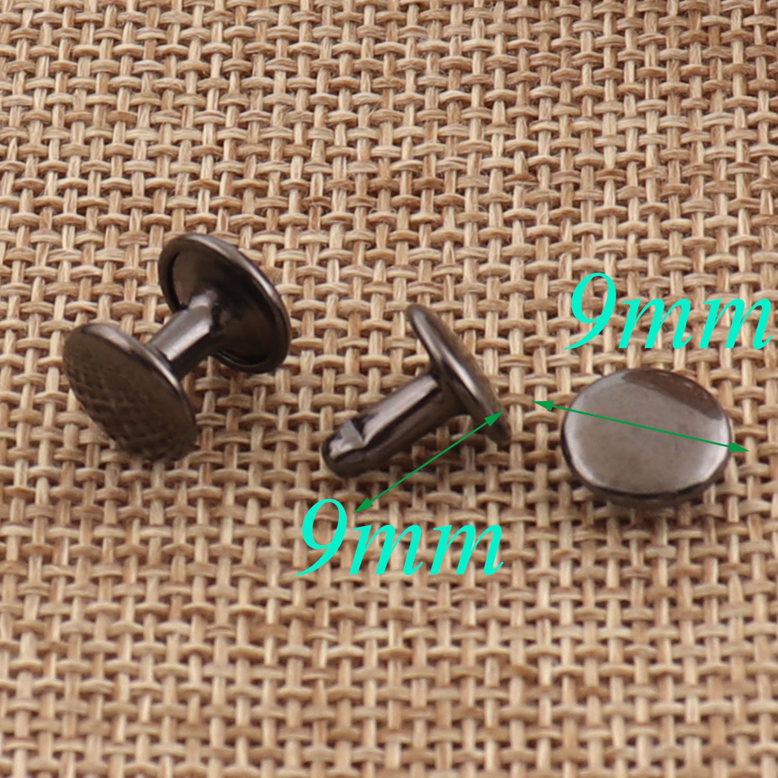 50-100 Rivets,9mm Black Double Cap Rivets,studs Leather,craft Rivet ...
