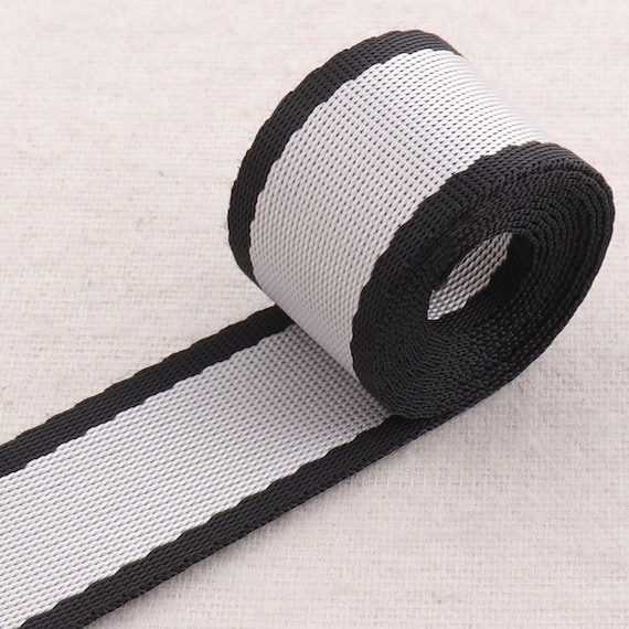 125mmSilver Gray Smooth Striped Webbing Ribbon Black | Etsy