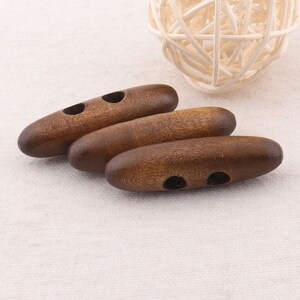 250mm6 Pcs Natural Large Toggle Buttons Wooden With 2 - Etsy